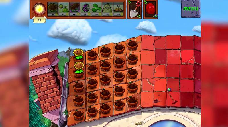 PVZ roof level 1 植物大战僵尸国际版屋顶第一关,游戏,经营策略游戏,好看视频