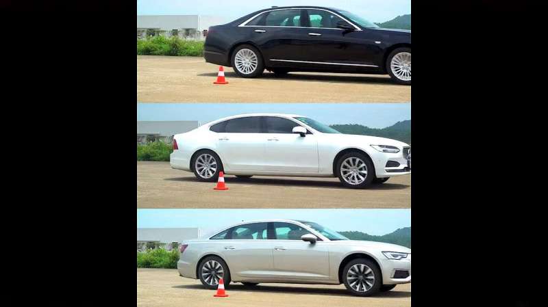 奥迪A6L、凯迪拉克CT6、沃尔沃S90加速对比,汽车,车评,好看视频