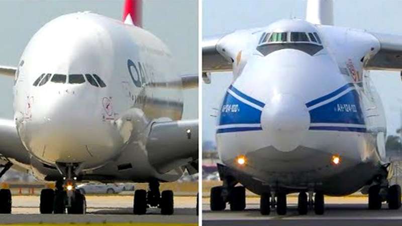 安东诺夫AH-124与空中客车A380在墨尔本机场起飞，那架更霸气,科技,航天航空,好看视频