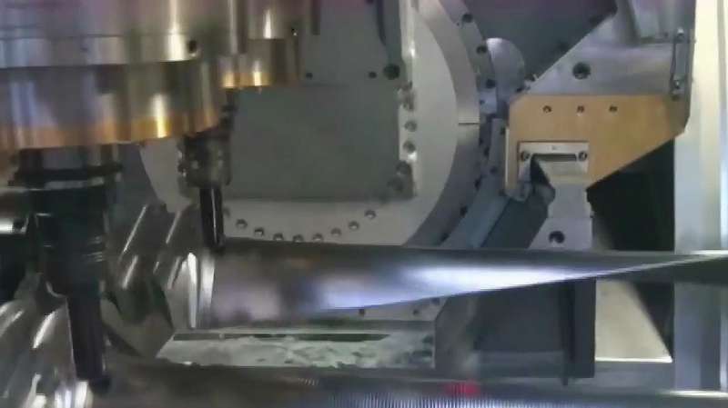实拍国外里希蒂go-Mill 350透平叶片加工专机，过程看着很舒服,科技,机械,好看视频