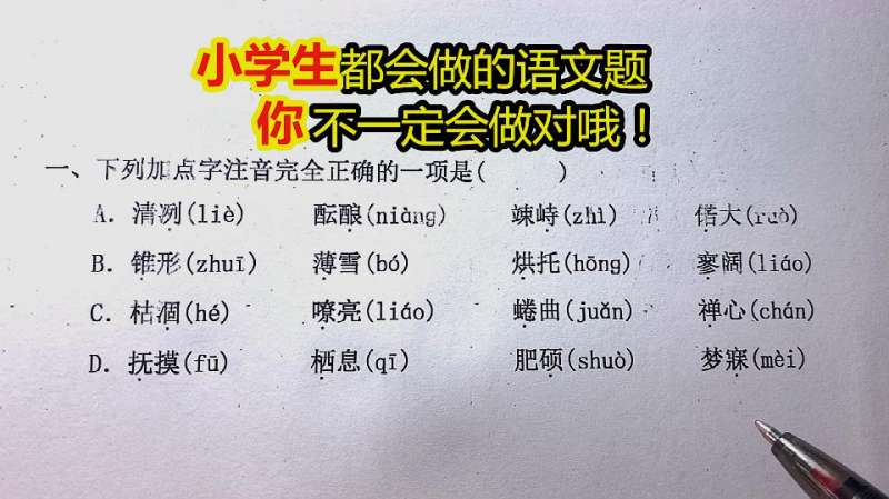 小学语文读音题，小学生可以做对，你能答上来吗？教育学校教育好看视频