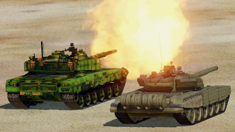 2辆96B主战坦克出击，迎战2辆T72主战坦克！谁能获胜？战争模拟,军事,武器装备,好看视频