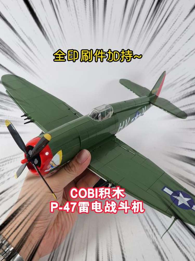 全印刷件加持：试玩COBI积木5737 P47雷电战斗机,生活,潮玩玩具,好看视频