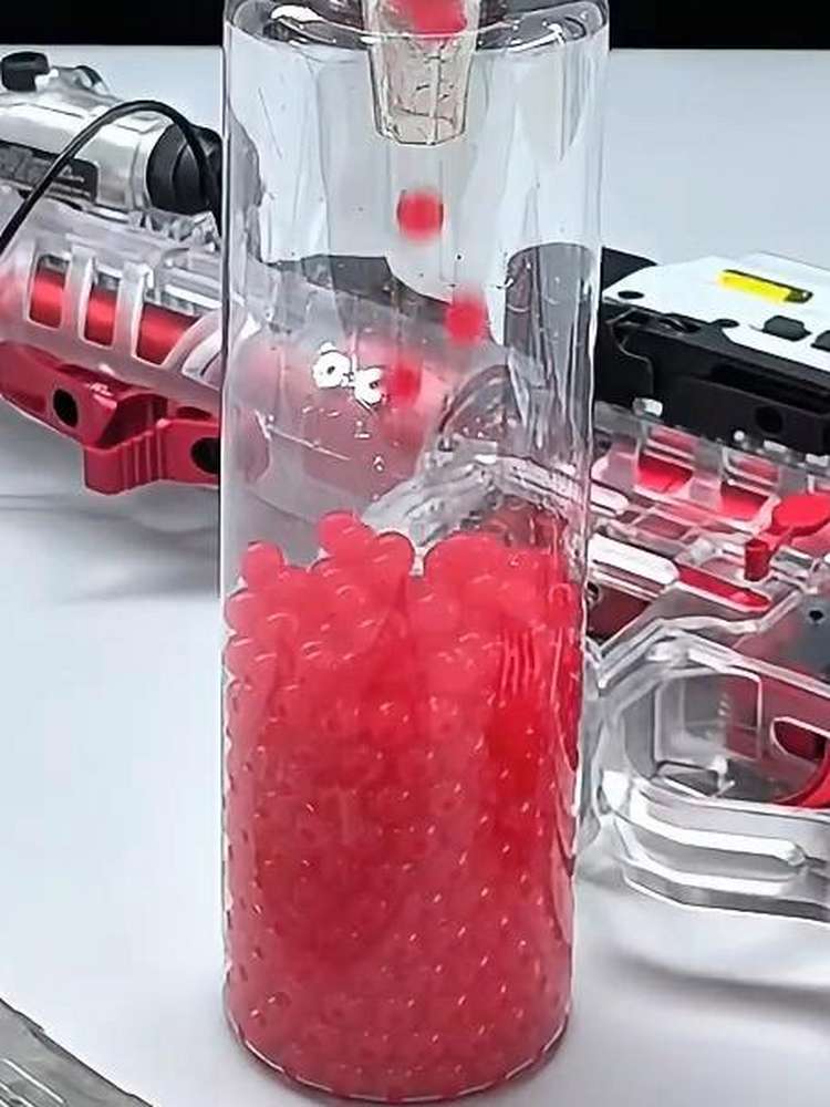 F1透明款玩具枪+红色冒烟消音器，帅气的组合,,,好看视频