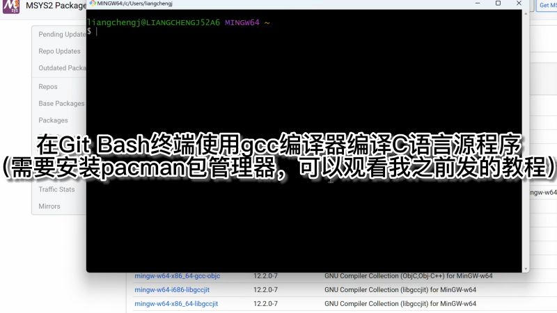 如何在Git Bash终端使用gcc编译器编译C语言源程序？,教育,职业教育,好看视频