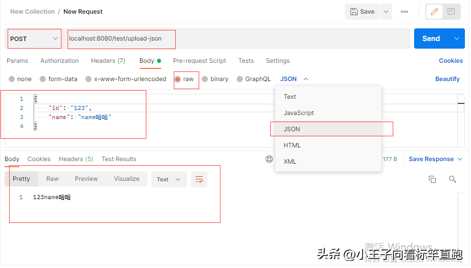 通过 Postman 上传文件和提交JSON