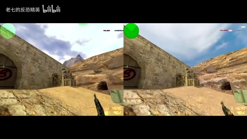CS1.5 Vs CS1.6同一镜头在两个版本CS下的对比,游戏,射击游戏,好看视频