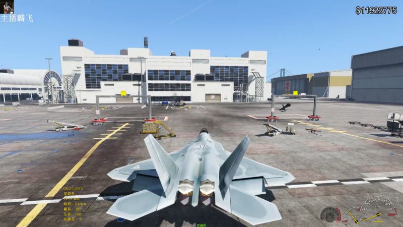 GTA5:F22战斗机在民用机场开火了。,游戏,动作游戏,好看视频