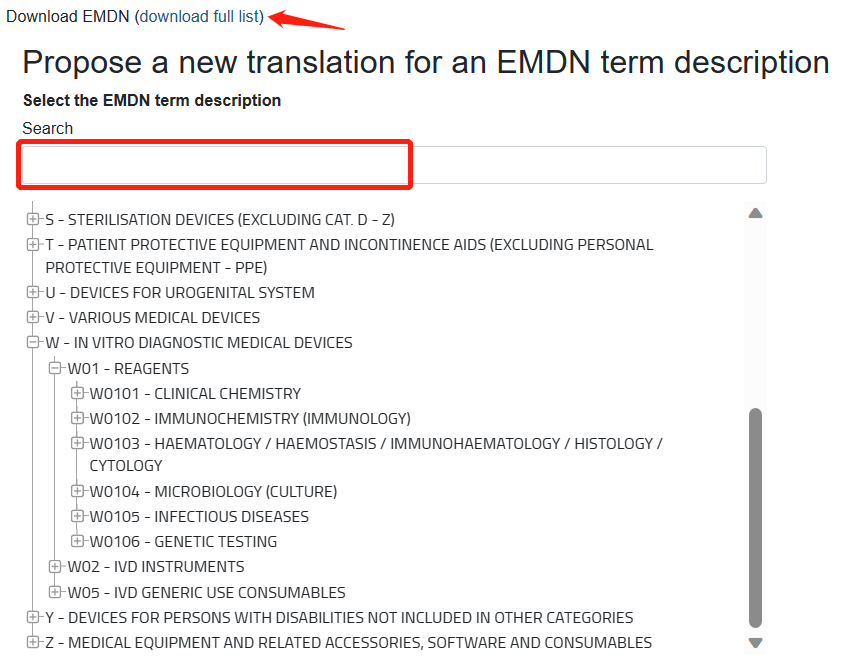 欧盟医疗器械术语EMDN