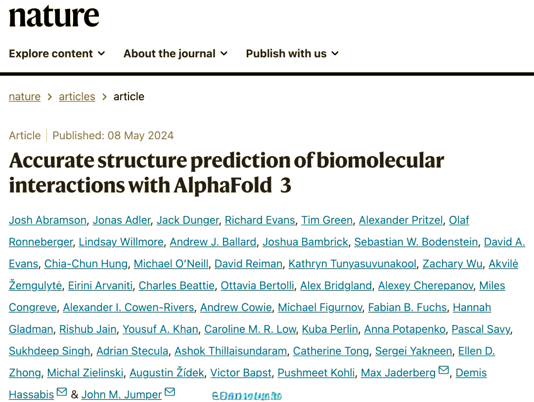 AlphaFold3揭秘：全面预测蛋白质与各种生命分子相互作用及结构，引领药物研发新潮流