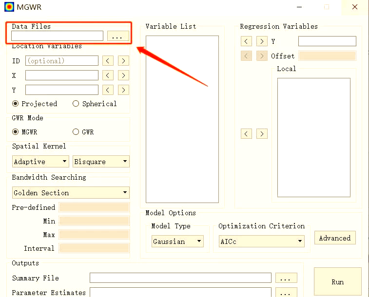 MGWR/GWR（多尺度地理加权回归模型）软件操作全面指南：Part 1