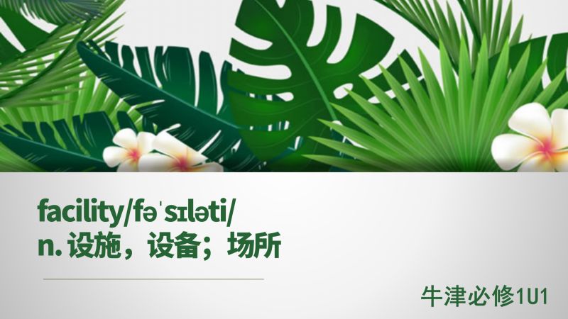 高中单词讲解：facility 牛津必修1U1,教育,高等教育,好看视频