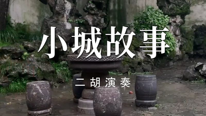 二胡演奏《小城故事》经典老歌，曲声欢快意境优美，美女拉得真棒音乐器乐好看视频