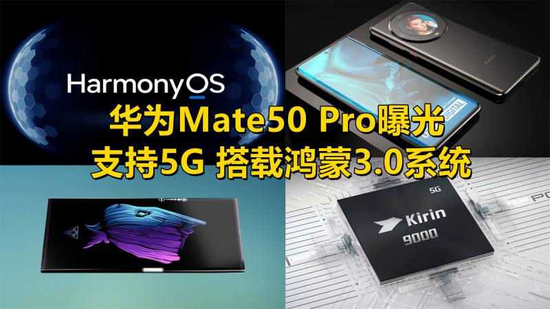 华为Mate50 Pro曝光，支持5G网络，搭载鸿蒙OS3.0与麒麟9000芯片,数码,数码综合,好看视频
