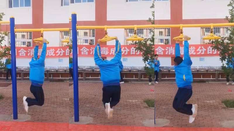 现实版 旋转小陀螺”：男孩器械上 疯狂旋转”下来后步履稳健搞笑恶搞整蛊好看视频
