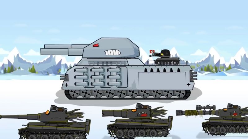 坦克动画：KV45坦克对战拉特坦克，双方带领兵团奋力抵抗太精彩了,动漫,欧美动漫,好看视频