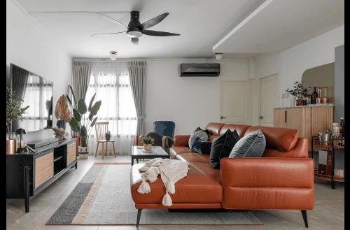 光看装修，很难想象这110㎡是一个女生的家，室内跟温馨毫不沾边