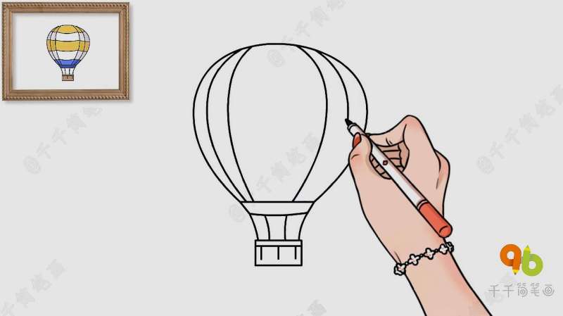 儿童简笔画，如何画热气球！,亲子,早教,好看视频